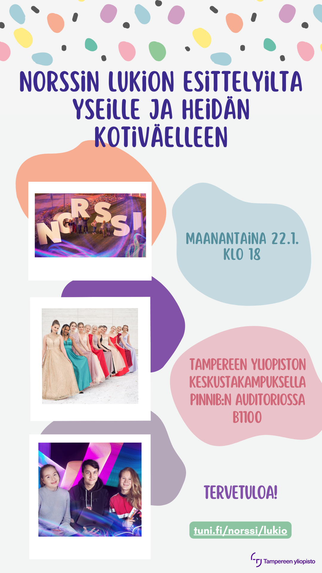 Tustumisilta normaalikoulun lukioon ma 22.1. - Tampereen yliopiston normaalikoulu